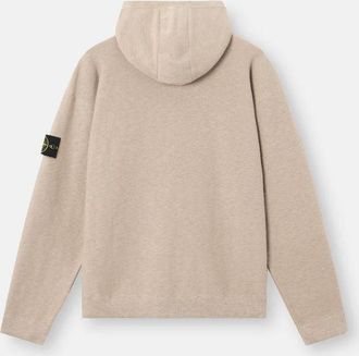 Stone Island Cotton-Blend Knit Hoodie - Beige