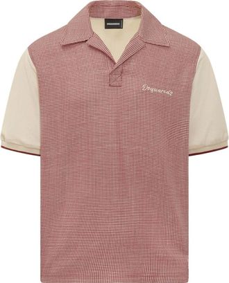 Dsquared2 Homme, Tops, Multicolore, Taille: XL Polo Pied-de-Poule en Laine Vierge et Lin