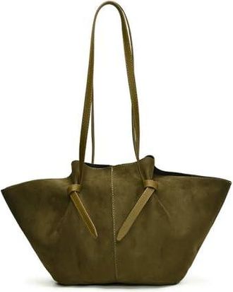 Generic NYSBH Sac &agrave; bandouli&egrave;re pour femme Grande capacit&eacute; Solide Style Angleterre Vintage Sacs &agrave; main en paquets f&eacute;minins, vert militaire
