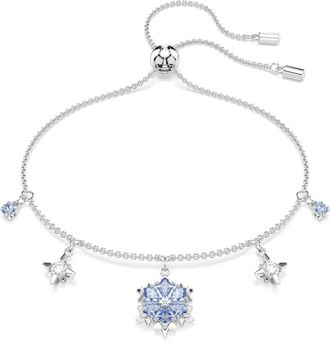 Swarovski Magic Armband, Schneeflocke, Blau, Rhodiniert