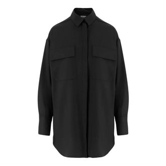 Ql2 Quelledue QL2 Quelledue, Femme, Blouses et Chemises, Noir, Taille: 46 FR Chemise en laine stretch
