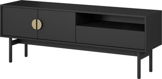 Selsey TV Schrank Board Sideboard Fernsehtisch Fernsehschrank 154 cm Schublade Schwarz Stoon