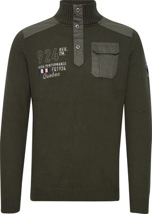 FQ1924 Erlong Herren Strickpullover Troyer Grobstrick Pullover mit Stehkragen, Größe:L, Farbe:Deep Depths (190413)