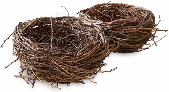 Loberon Deko-Nest 2er Set Libers, liebevolle Handarbeit, vielseitig verwendbar, Ostern, Osterfest, Osterdekoration, Kiefernholz, braun