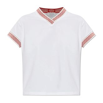 Versace Femme, Tops, Blanc, Taille: 38 FR Haut col en V