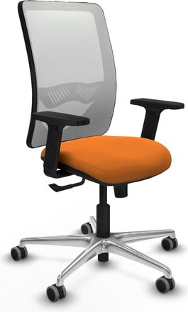 Piqueras y Crespo Zulema Computerstuhl mit 2D-Armen, h&ouml;henverstellbare Lendenwirbelst&uuml;tze, ausgestattet mit 3 Positionen und Schneideschaum, Wei&szlig;/Orange