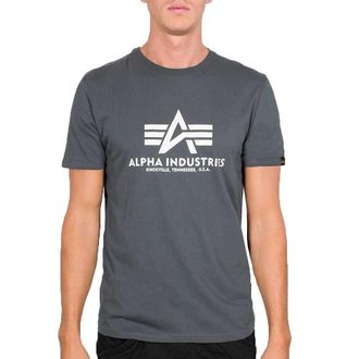 Alpha Industries Alpha Industries Herren Basic T-Shirt,Grau (Greyblack 136), XX-Large