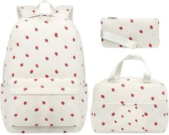 Generic Sac &agrave; dos en velours c&ocirc;tel&eacute; pour filles | Bo&icirc;te &agrave; d&eacute;jeuner, sac &agrave; dos, trousse &agrave; crayons pour excursion dune journ&eacute;e, vacances, camping, universit&eacute;, f