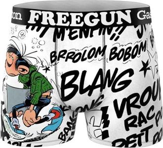 Freegun Boxer Homme Microfibre Gaston Lagaffe (XXL, White)