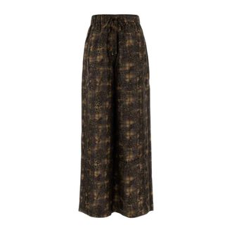 Ganni Wide Pantalons - Femme - Pantalons - Brun - Taille: 36 FR
