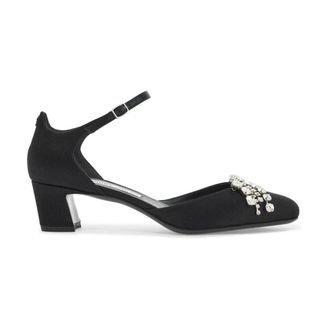 Jimmy Choo London Kristallverzierte Satin D&eacute;collet&eacute;-Pumps - - Shoes - Damen - Schwarzk - 38 EU