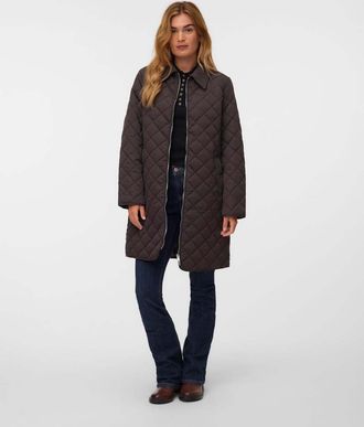Vero Moda Emiliejane manteau matelass&eacute; &agrave; col &agrave; revers marron