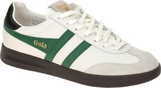 Gola Unisex Cyclone Leather Sneaker, White/Evergreen/Black/Dark Gum, 46 EU