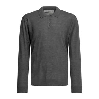 Golden Goose Langarm Woll-Poloshirt - - Tops - Herren - Grau - XL