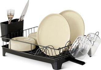 Amazon Basics Abtropfgestell, Edelstahl, 38,6cm × 29,5cm × 10,2cm, Schwarz