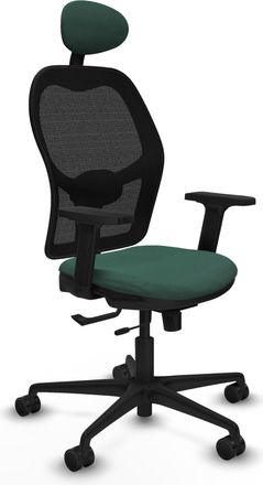 Piqueras y Crespo Verstellbarer Stuhl mit 2D-Armen, h&ouml;henverstellbarer Lendenwirbelst&uuml;tze und festem Kopfteil, ausgestattet mit Syncro/Traslack und injiziertem Schaum. 