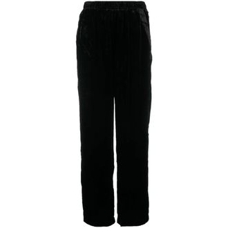 Gold Hawk Schwarze Samt Straight Leg Hose - - Trousers - Damen - Schwarzk - XS