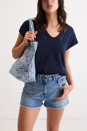 Gerard Darel Pull sans manche en coton organique - LANAROSE - Marine