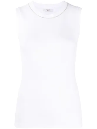 PESERICO d&eacute;bardeur bord&eacute; de perles - Blanc