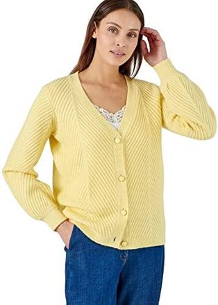 Damart Gilet Maille Thermolactyl, Femme, Col V, Jaune P&acirc;le, 46/48