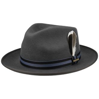 Stetson Adelaide Fedora Wollhut Herren Sommer Winter anthrazit XXL (62-63 cm)