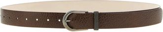 Brunello Cucinelli Femme, Accessoires, Brun, Taille: M Ceinture en cuir de veau martel&eacute; brillant avec Monili