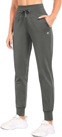 Baleaf Pantalon de Jogging doubl&eacute; en Polaire pour Femme - Taille Haute - R&eacute;sistant &agrave; leau - Thermique - Pantalon de Course &agrave; Pied et de Yoga, Gris Clair, 3XL