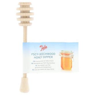 Tala Honigl&ouml;ffel aus Buchenholz - FSC-zertifiziert - Nachhaltiger Holz-Honigheber zum Portionieren und Servieren von Honig - Beige