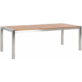 Beliani Beliani - Gartentisch Eukalyptusholz Edelstahl 220 x 100 cm modern Outdoor Garten Terrasse