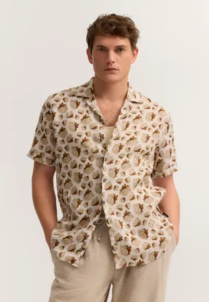 Bugatti Herren Kurzarm-Hemd Modern Fit mit einem Print