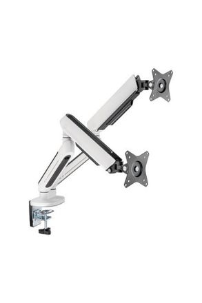 Boxxx Monitor-Halterung, Weiß, Metall, Kunststoff, 105x62.2x15.2 cm, 360° drehbar, breitenverstellbar, höhenverstellbar, Arbeitszimmer, Bürozubehör