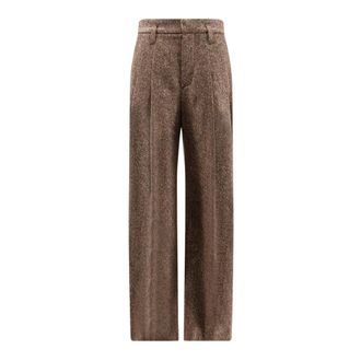 Brunello Cucinelli Monili Detail Wide-Leg Hosen - - Trousers - Damen - Braun - XS