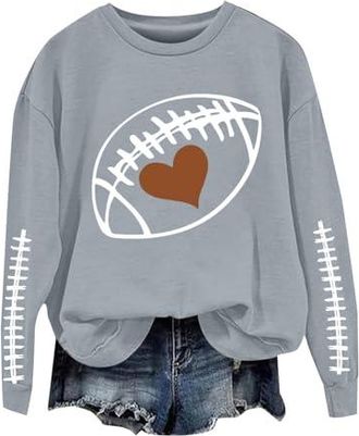 Generic Sweat-shirts pour femme - Imprim&eacute; graphique britannique - Haut surdimensionn&eacute; - Col rond - Manches longues - Automne - Hiver - D&eacute;contract&eacute; - Confortab