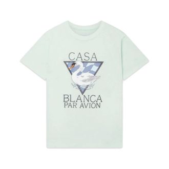 Casablanca Gr&uuml;nes Avion T-Shirt mit Logoaufdruck - - Tops - Herren - Gr&uuml;n - XL