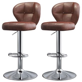 Generic Moderne Barhocker, 2Er-Set, Drehbar, mit R&uuml;ckenlehne, Metallgestell, Gepolstert, f&uuml;r K&uuml;cheninseln, 62-82 cm