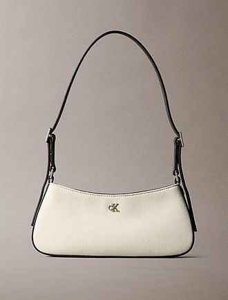 Calvin Klein Schultertasche Aus Baumwoll-canvas - White/canvas - Damen - Einheitsgr&ouml;&szlig;e