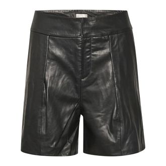 MY ESSENTIAL WARDROBE Schwarze Leder-Shorts mit fantastischer Passform - - Shorts - Damen - Schwarzk - M