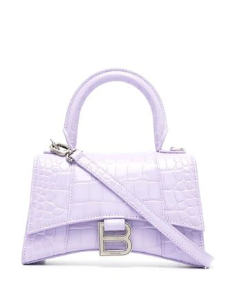 Balenciaga sac &agrave; main Hourglass XS &agrave; anse sur le dessus - Violet
