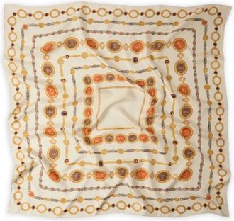 Versace Femme, Accessoires, Multicolore, Taille: ONE Size Foulard 90x90 Bio Silk Twill The Lover Impression Jet dEncre