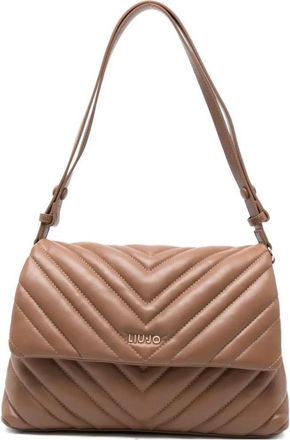 Liu Jo Hobo Bags - Medium Grigio Handbag With Quilted Chevron Design - Gr. unisize - in Braun - für Damen