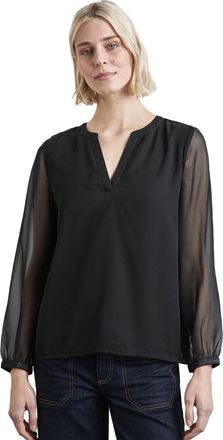 Street One Damen A345209 Chiffon-Bluse,Schwarz, 36