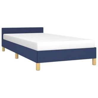 vidaXL Cadre de lit avec t&ecirc;te de lit sans matelas bleu 90x200 cm tissu Vidaxl
