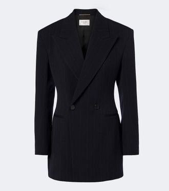 Saint Laurent Blazer en laine &agrave; rayure