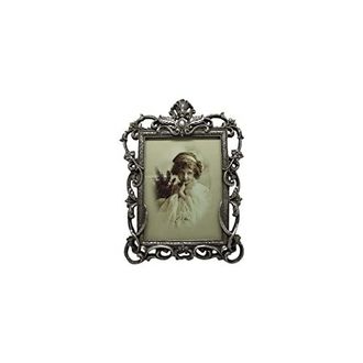 Biscottini International Bilderrahmen im Vintage-Stil, Antik-Silber-Finish, L23,5 x B2,5 x H32,5 cm, Bilderrahmen in Antikoptik, f&uuml;r den Tisch, Geschenke f&uuml;r zu Hause