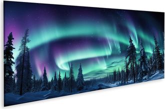 Islandburner Prime Bild auf Leinwand Polarlicht Beleuchteter Nachthimmel Bilder Wandbilder Poster