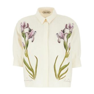 Alberta Ferretti Femme, Blouses et Chemises, Beige, Taille: 38 FR Floral Print Shirt
