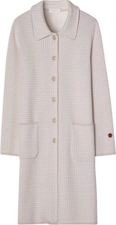 Busnel Femme, Manteaux, Rose, Taille: 38 FR Rosale Knitted Coat Pepita