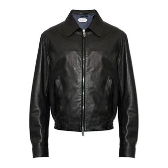 Versace Homme, Vestes, Noir, Taille: M Blouson en cuir