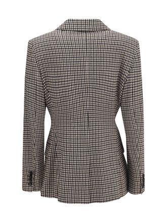 Max Mara Womens Eccelso Double-Breasted Blazer Dis.pied De Poule Nero-Khaki-Blush Blazers & Vests Nero/khaki/blush