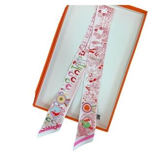 Generico Écharpe imprimée florale pour femme, cravate de style coréen et accessoire de sac, Color4, 90x5cm